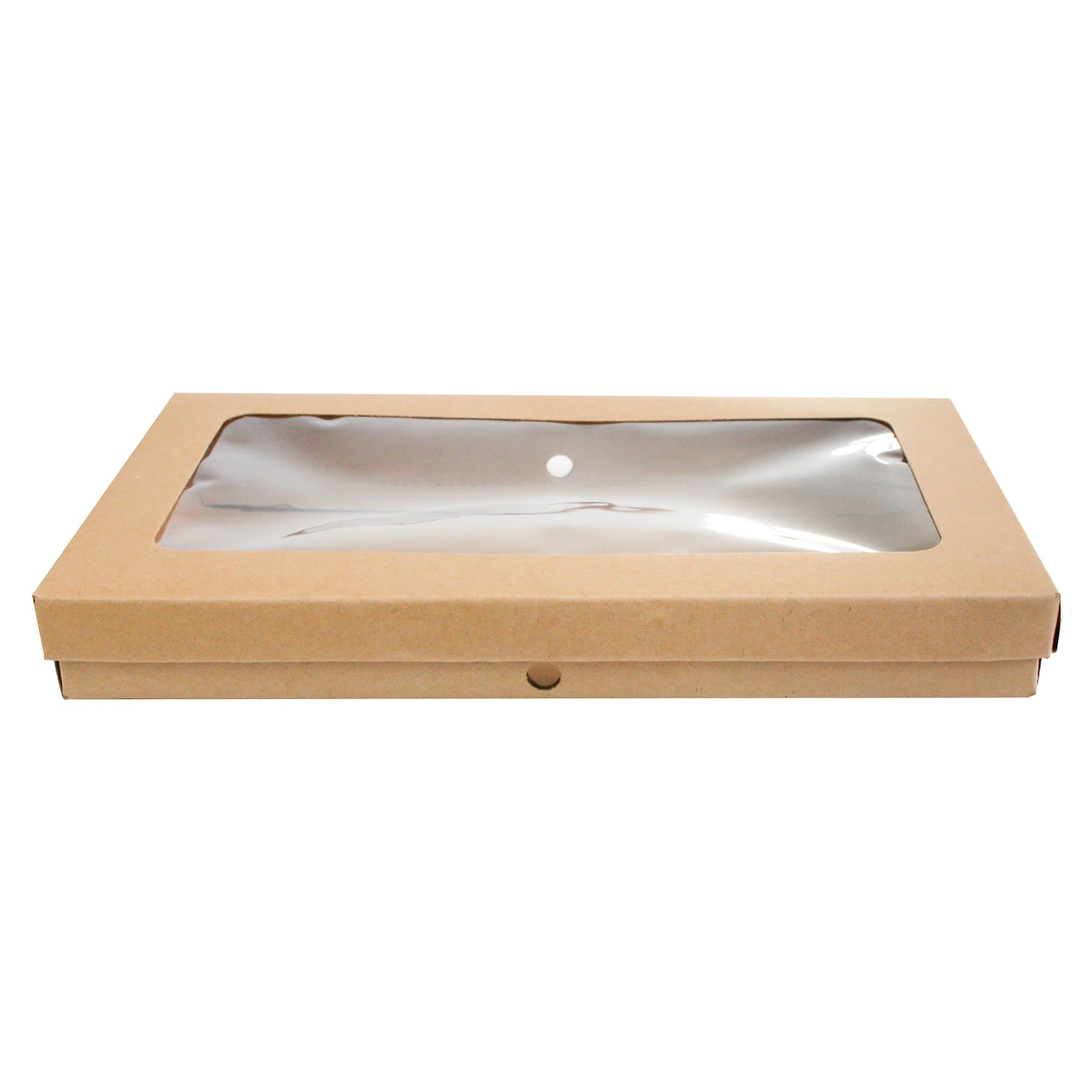 Brown Kraft Gift Boxes with Clear Lid & Satin Ribbon Pack of 12 (Sizes ...