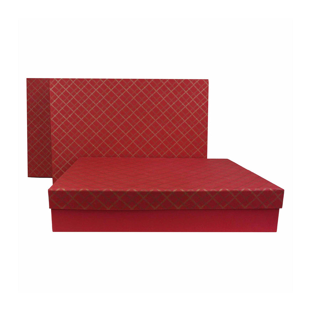 Handcrafted Chequered Red Gift Boxes - Set of 3 (Sizes Available ...