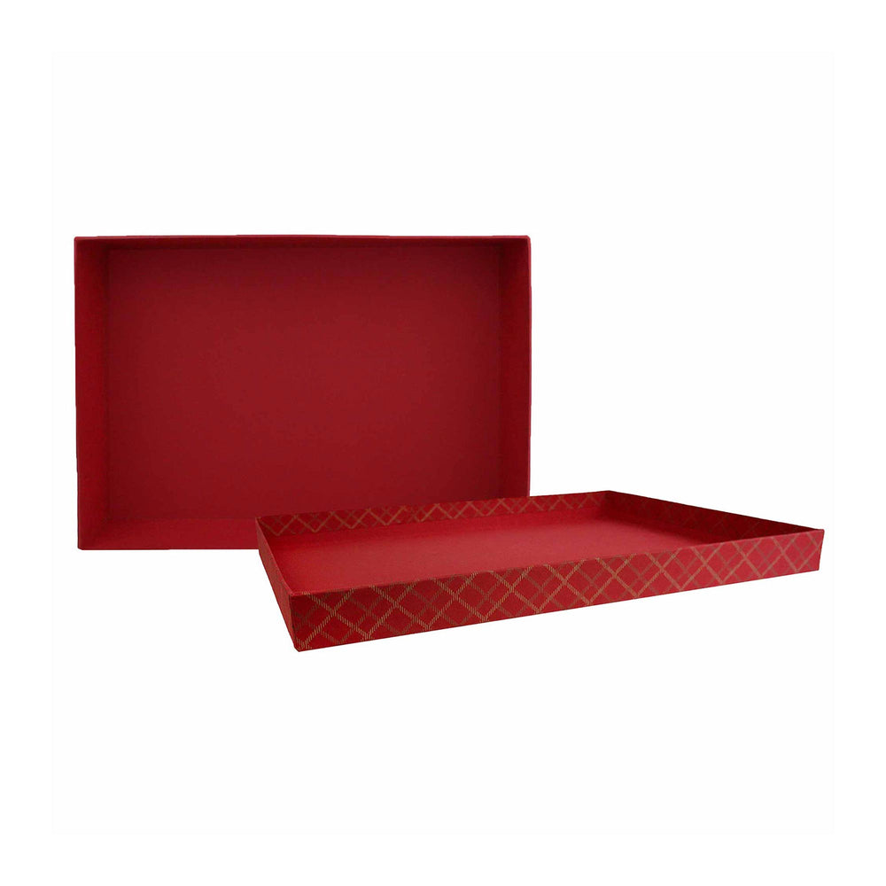 Handcrafted Chequered Red Gift Boxes - Set of 3 (Sizes Available ...
