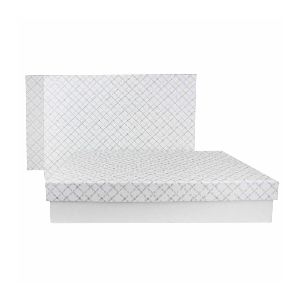 Handcrafted Chequered White Gift Boxes - Set of 3 (Sizes Available ...