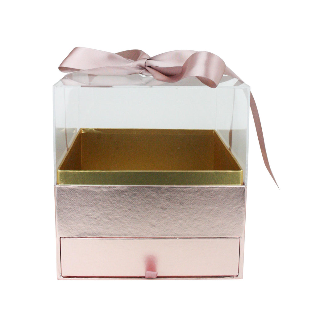 Pink & Gold Acrylic Gift Box with Drawer | Emartbuy – EMARTBUY