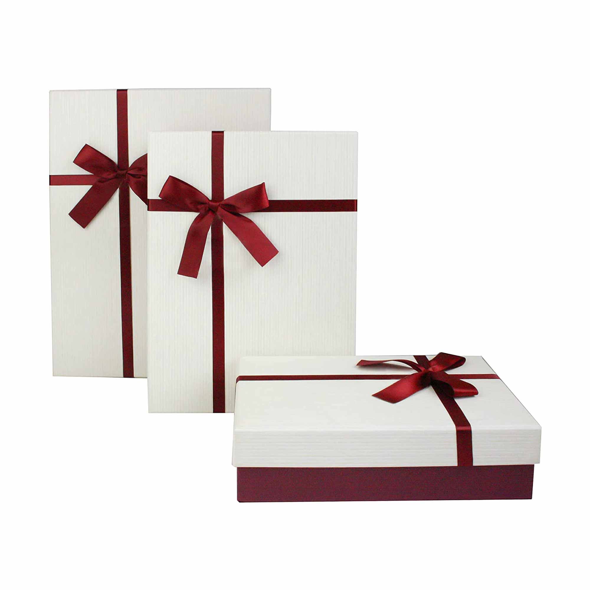 Luxury Burgundy Cream Gift Boxes Set of 3 Sizes Available