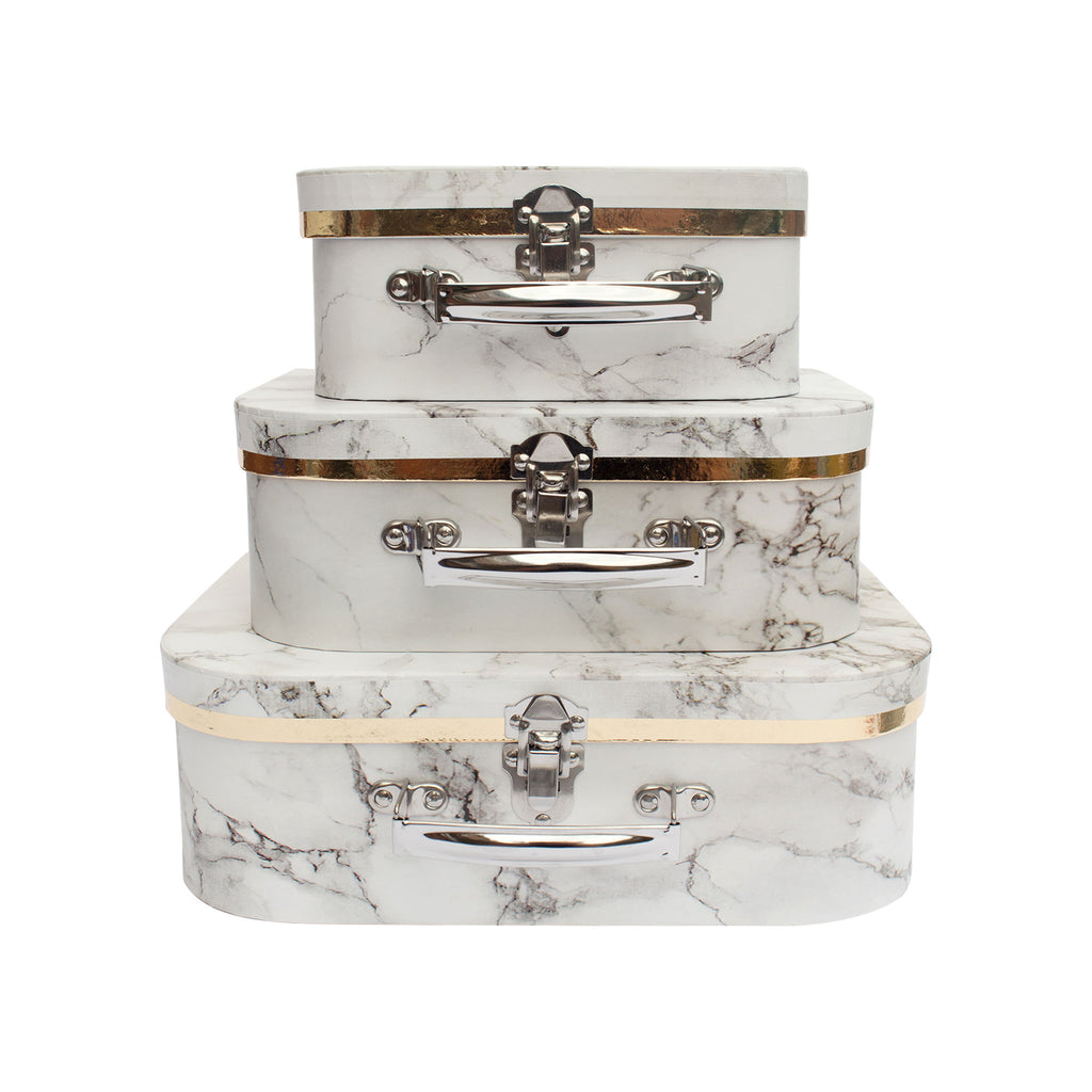 Elegant White Marble Suitcase Style Gift Boxes - Set of 3 – EMARTBUY