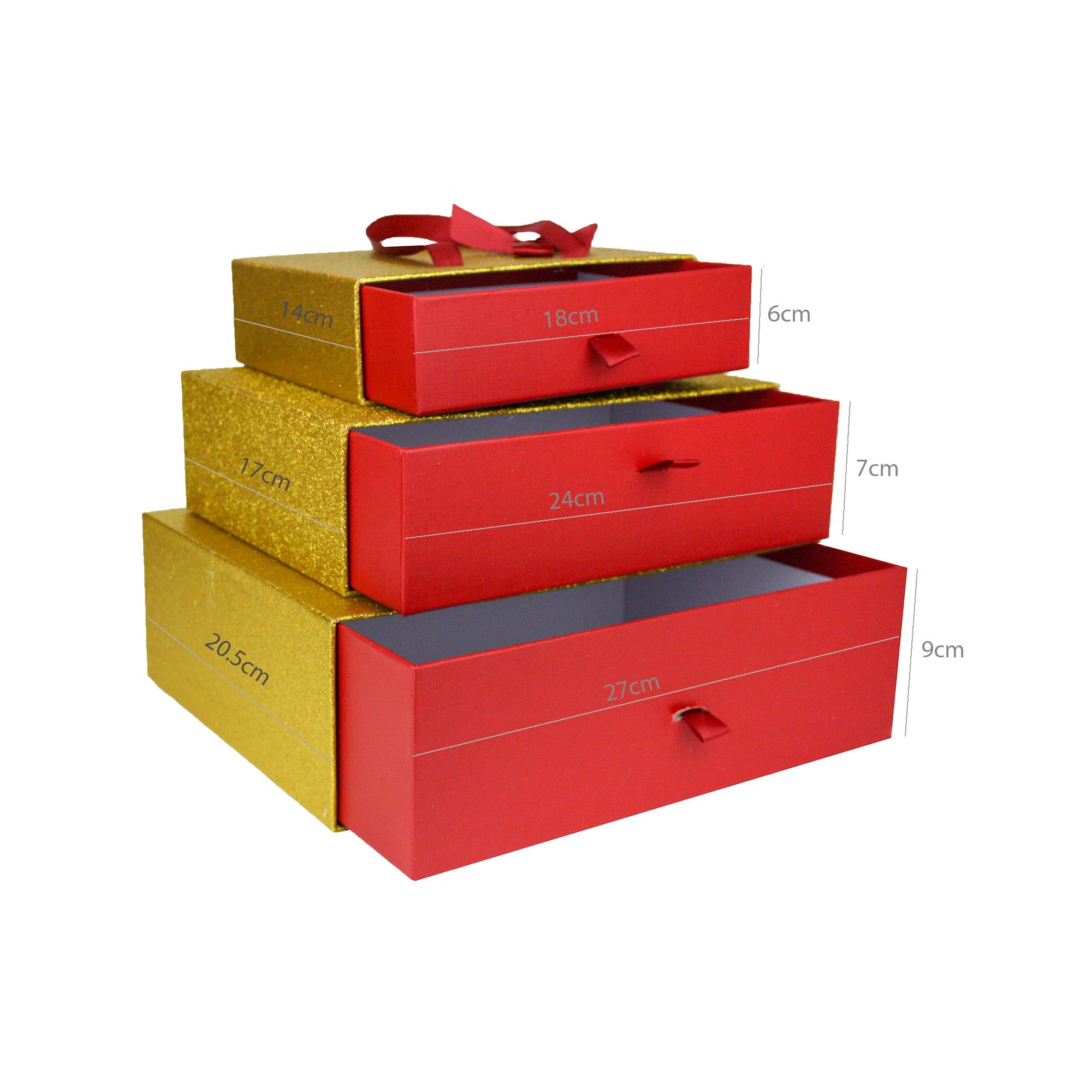 Gold Metallic Gift Box - Set Of 3 – EMARTBUY